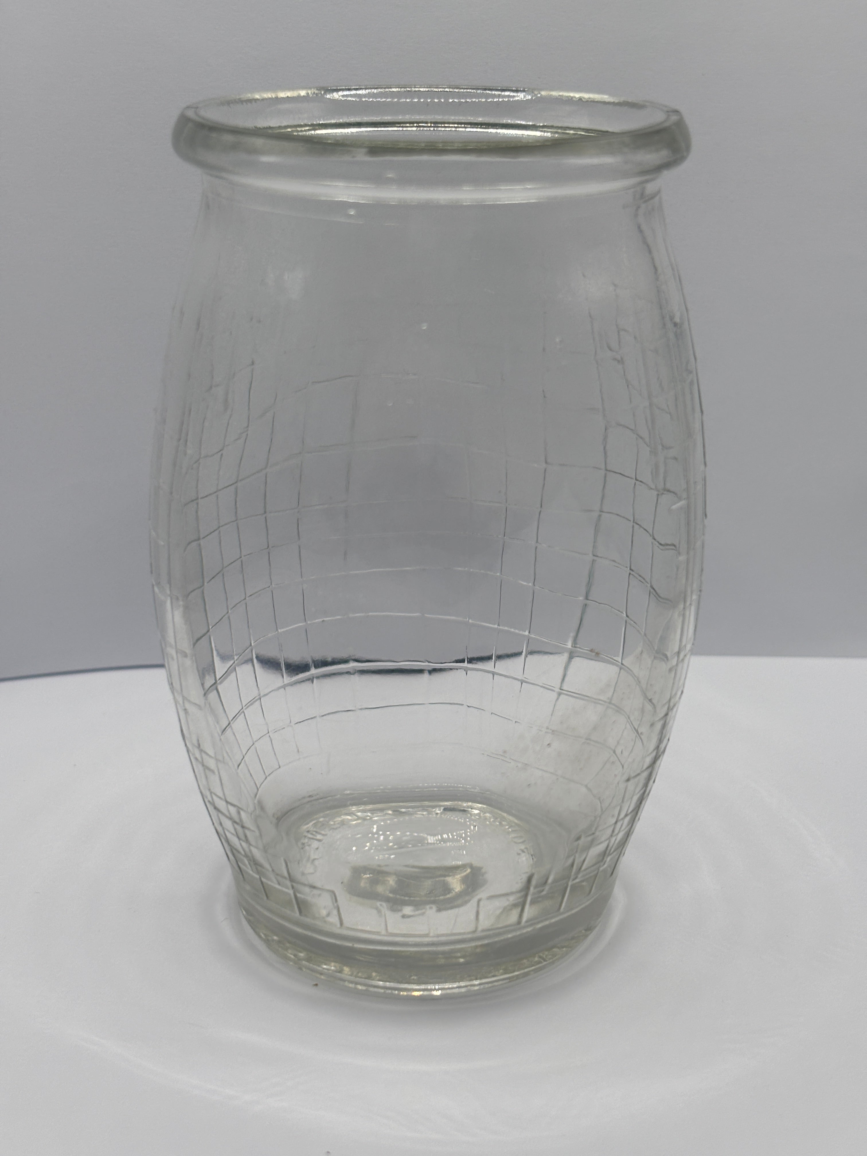 Old clear glass meat paste jar – Antique Bottles Galore